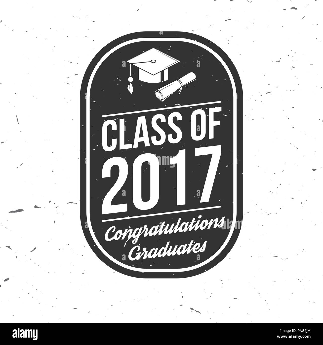 Vector Class of 2017 badge. Concept for shirt, print, seal, overlay or ...