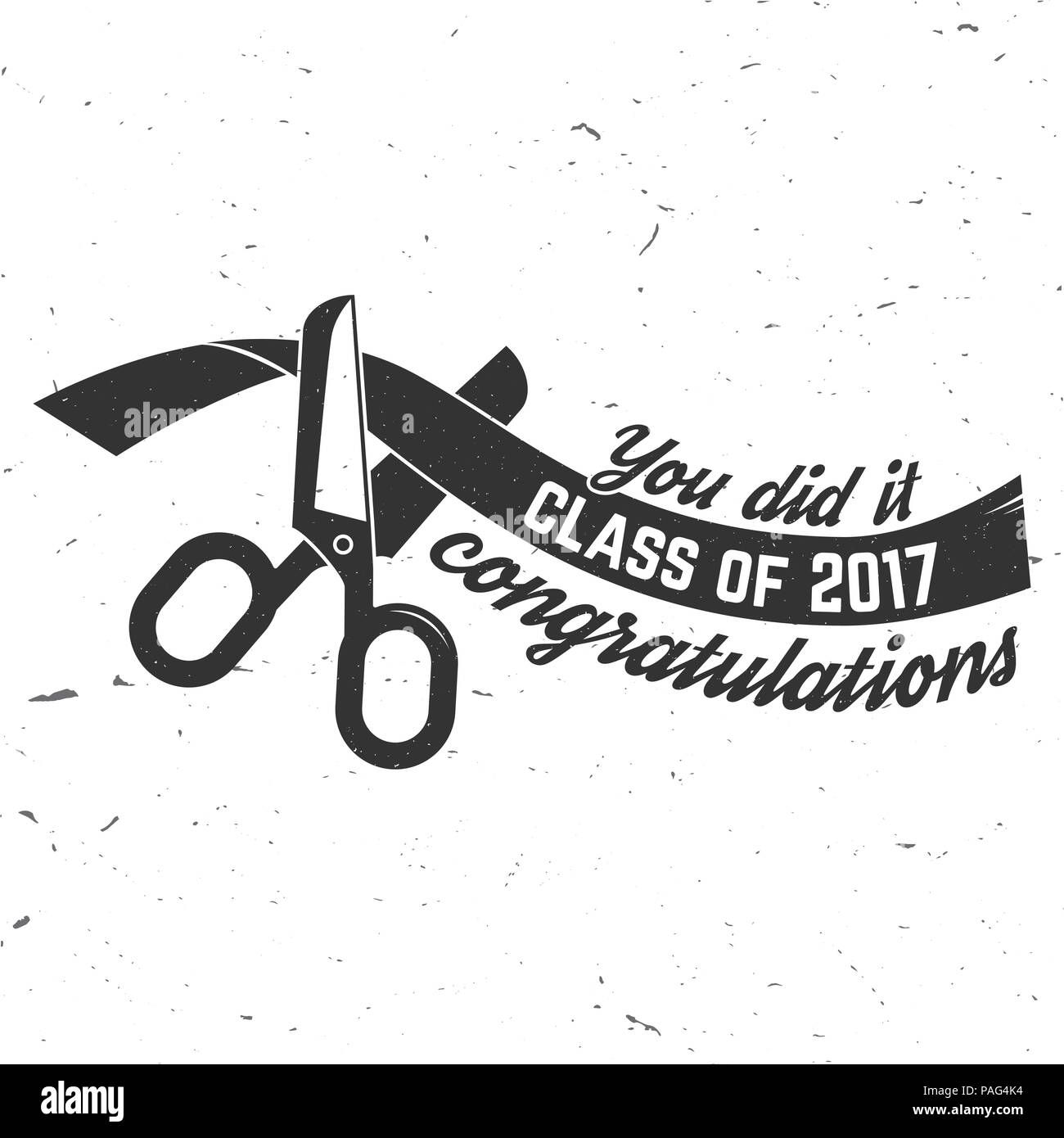 Vector Class of 2017 badge. Concept for shirt, print, seal, overlay or ...