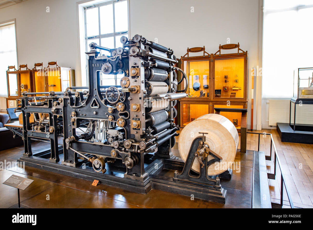Rotary letterpress printing machine and its folder, 1883 Stock Photo ...