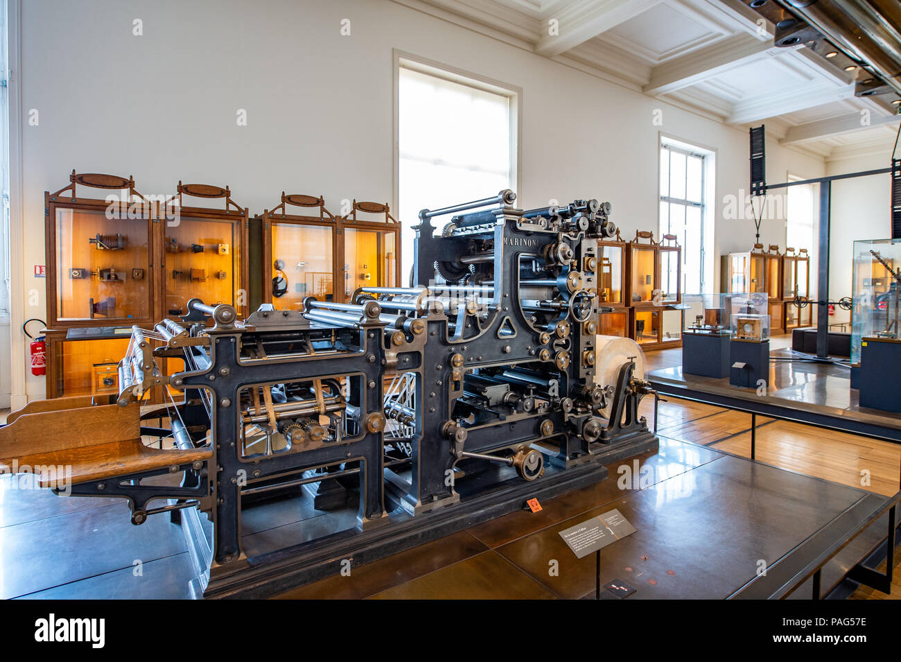 Rotary letterpress printing machine and its folder, 1883 Stock Photo ...