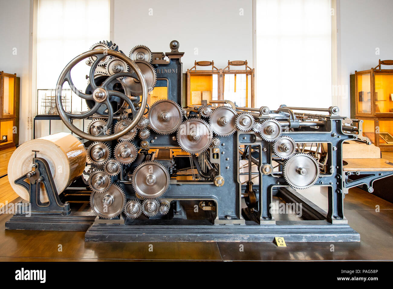 Rotary letterpress printing machine and its folder, 1883 Stock Photo ...