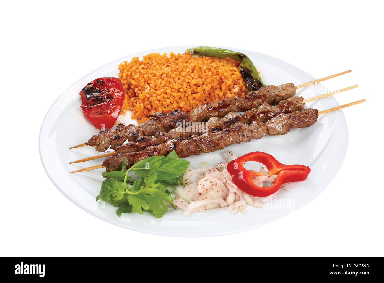 Delicious grilled shish kebab Cut Out Stock Images & Pictures - Alamy