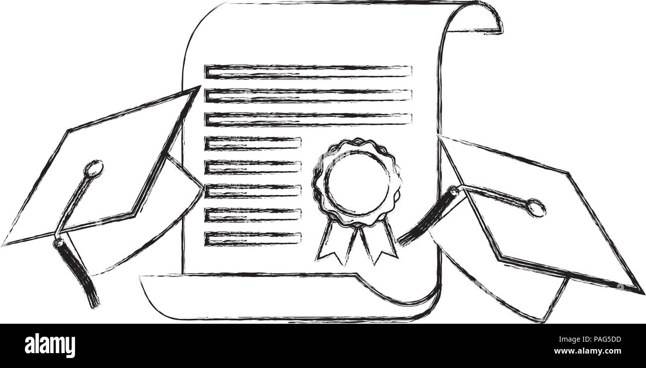 two graduation hat and school certificate Stock Vector Image & Art - Alamy