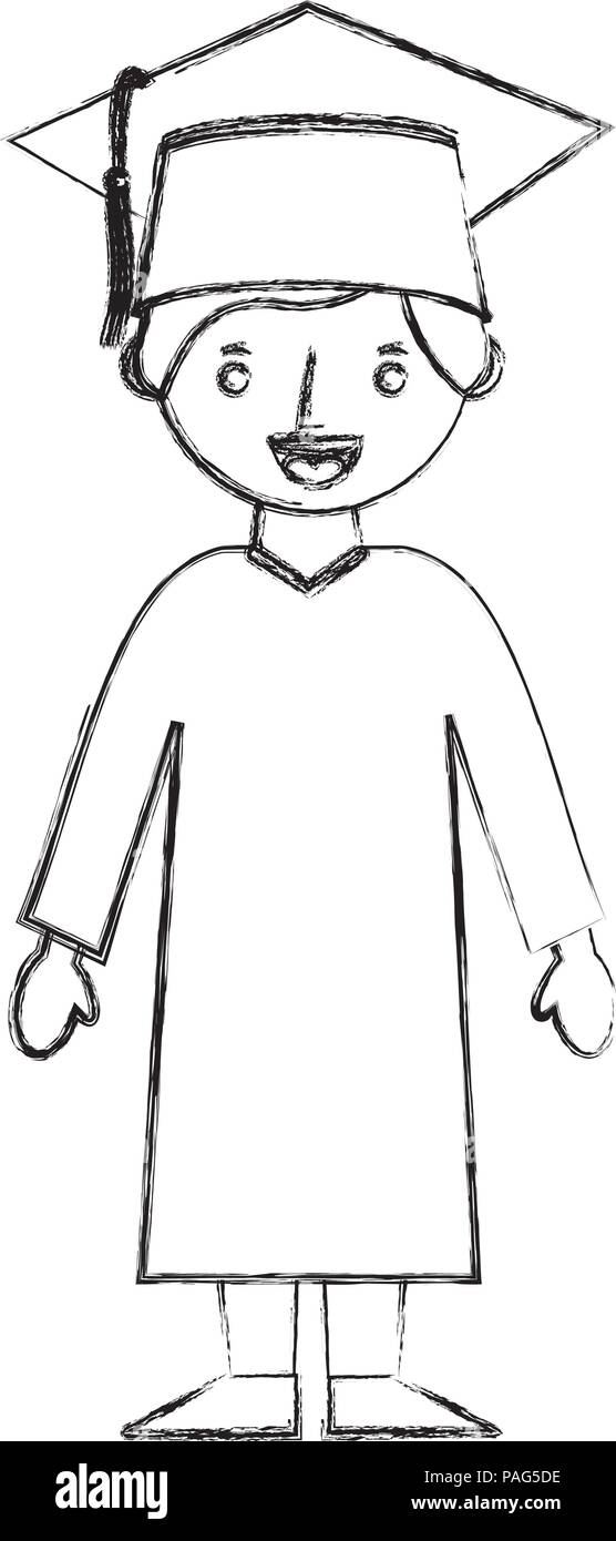 school boy in graduation clothes and hat Stock Vector Image & Art - Alamy