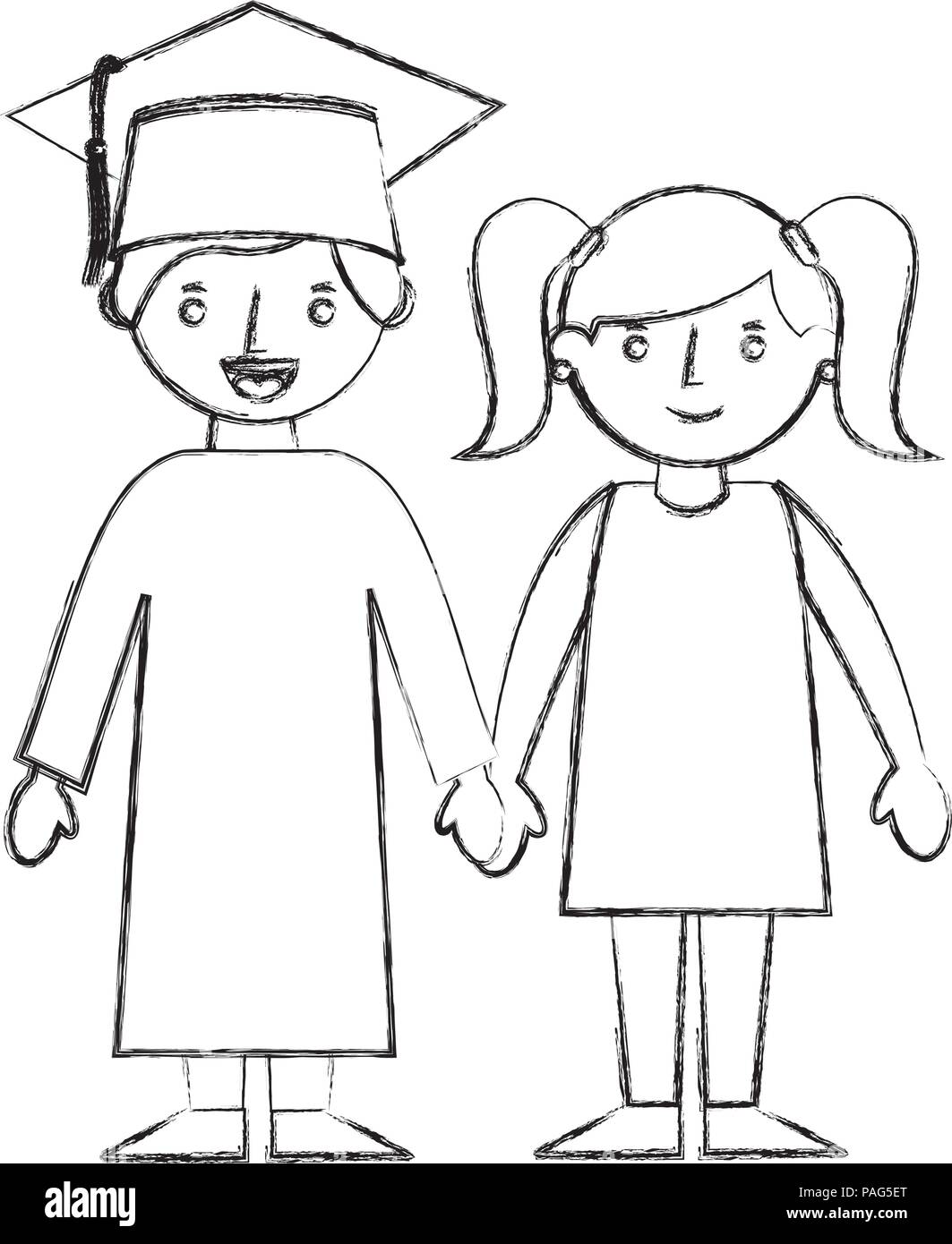 Teen sister brother Stock Vector Images - Alamy