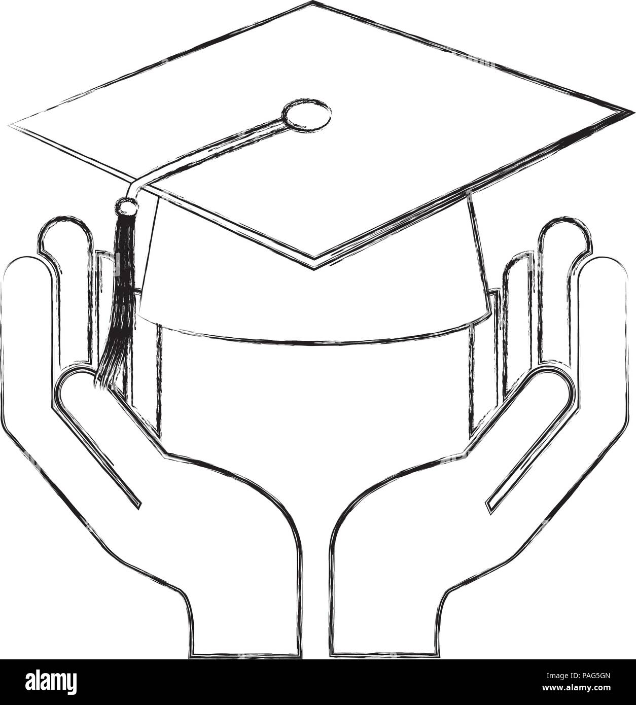 Graduation cap throwing hands vector hi-res stock photography and ...