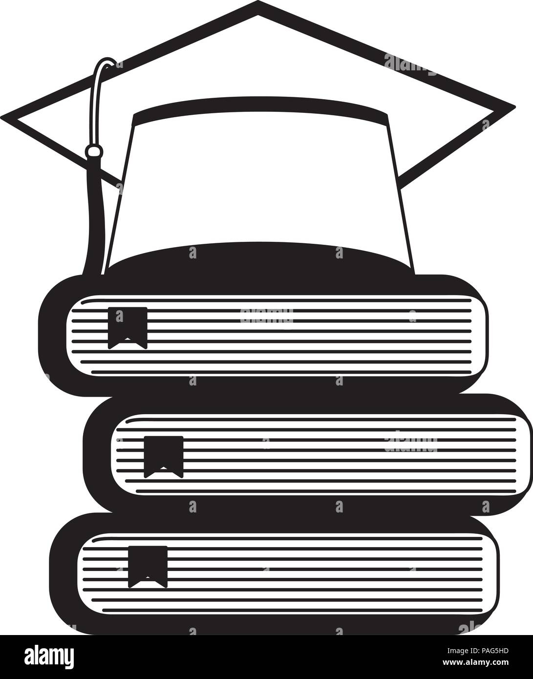 Stacked books graduation Stock Vector Images - Alamy