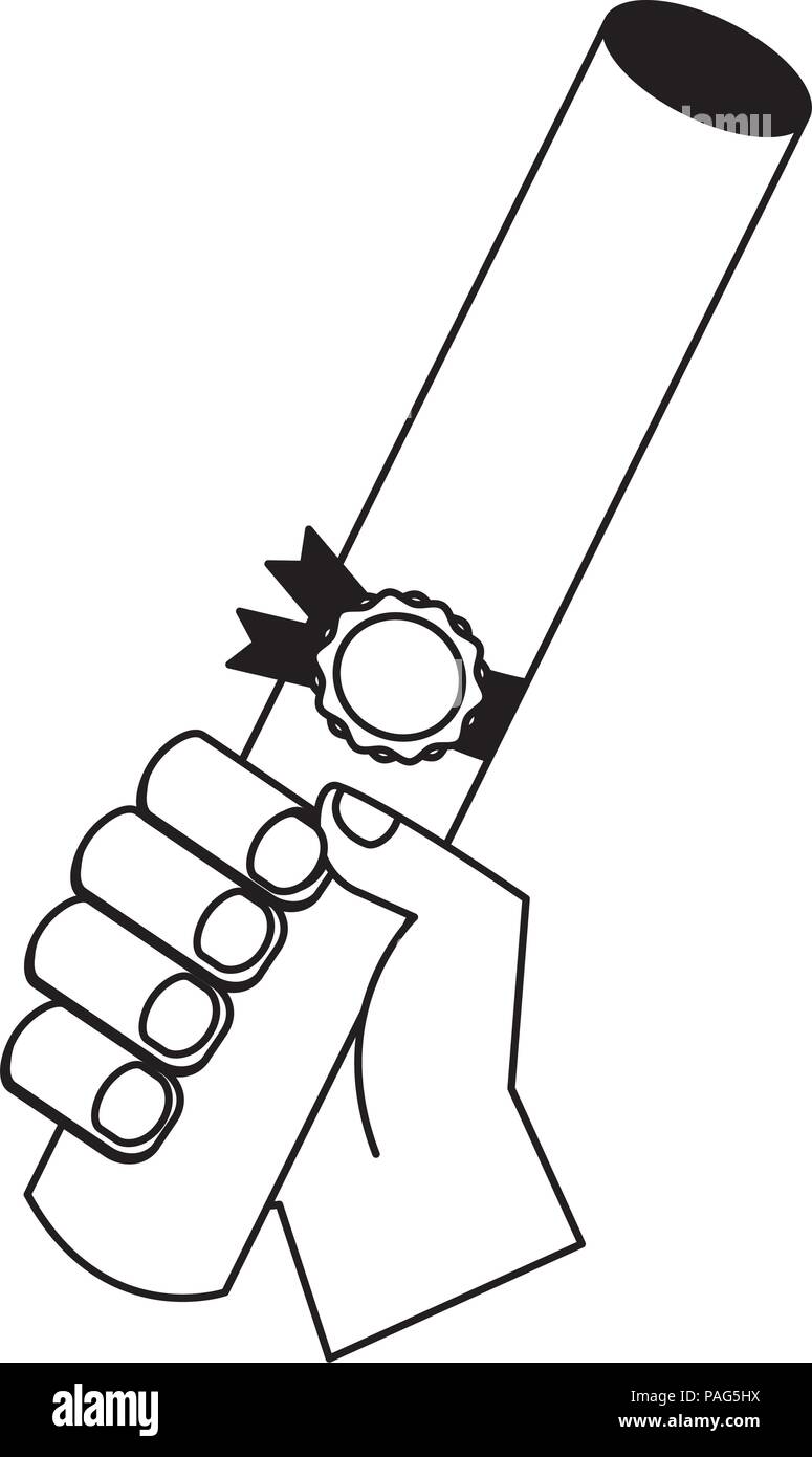 hand holding graduation certificate roll Stock Vector Image & Art - Alamy