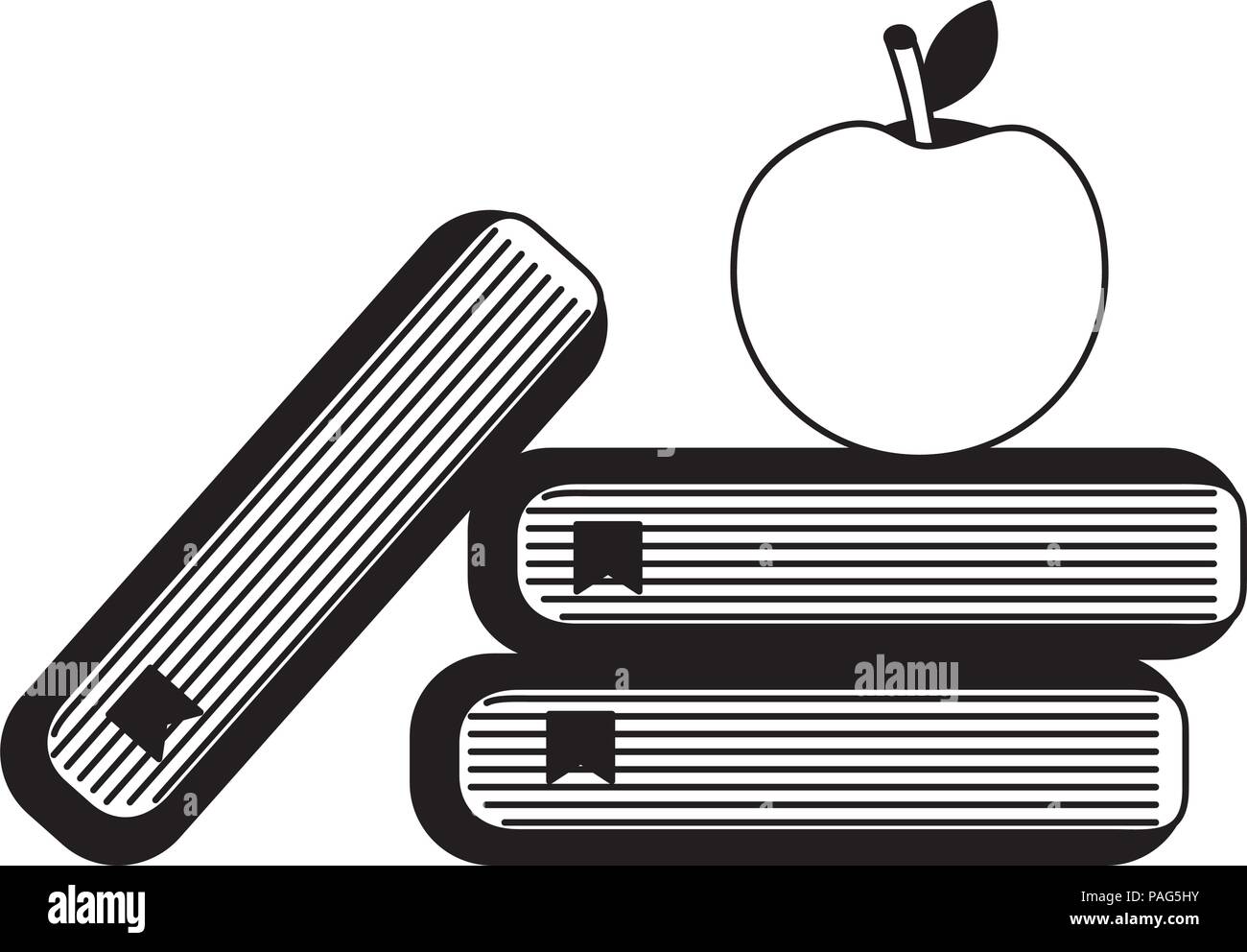 school books and apple symbol Stock Vector Image & Art - Alamy