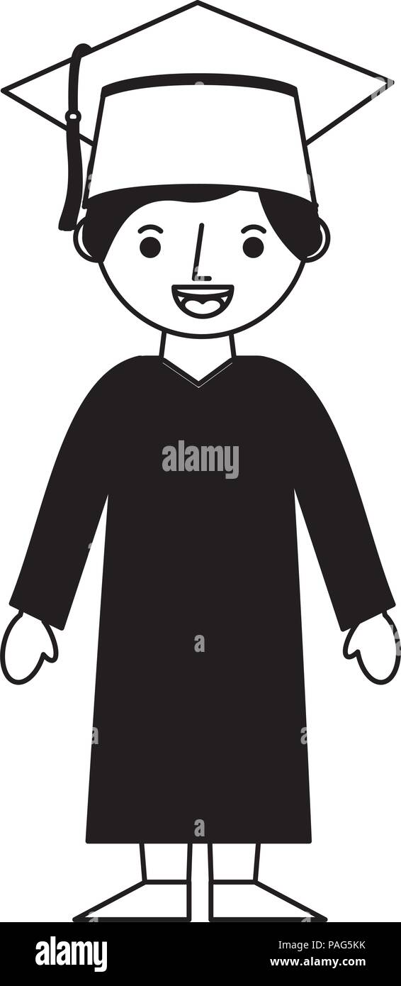 school boy in graduation clothes and hat Stock Vector Image & Art - Alamy