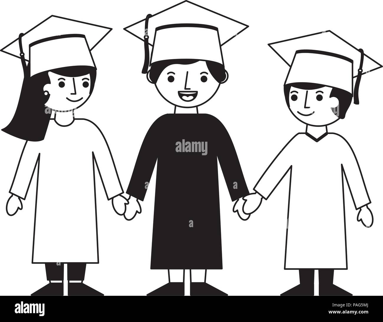 young boy and gilrs school graduation Stock Vector Image & Art - Alamy