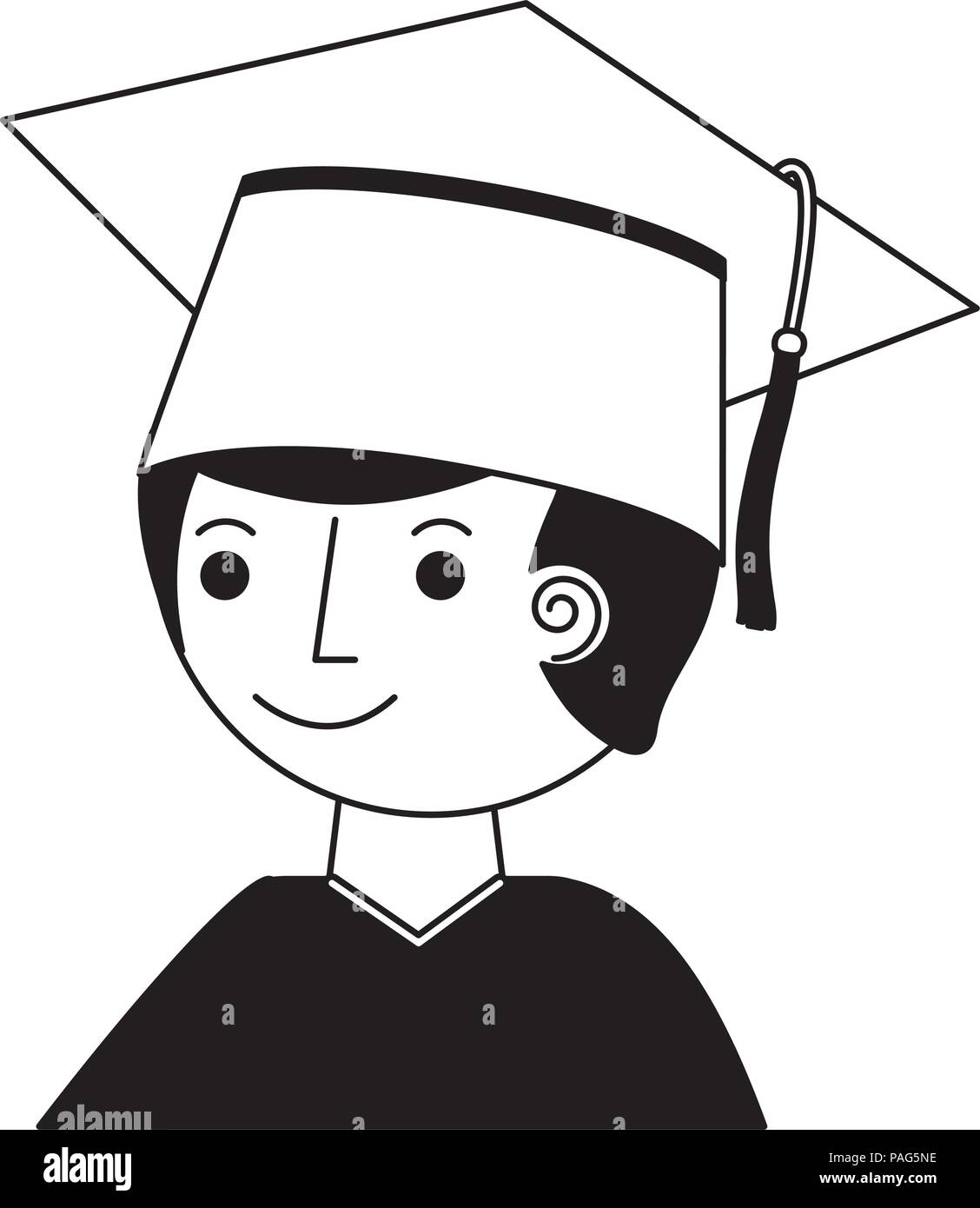 school boy in graduation clothes and hat Stock Vector Image & Art - Alamy