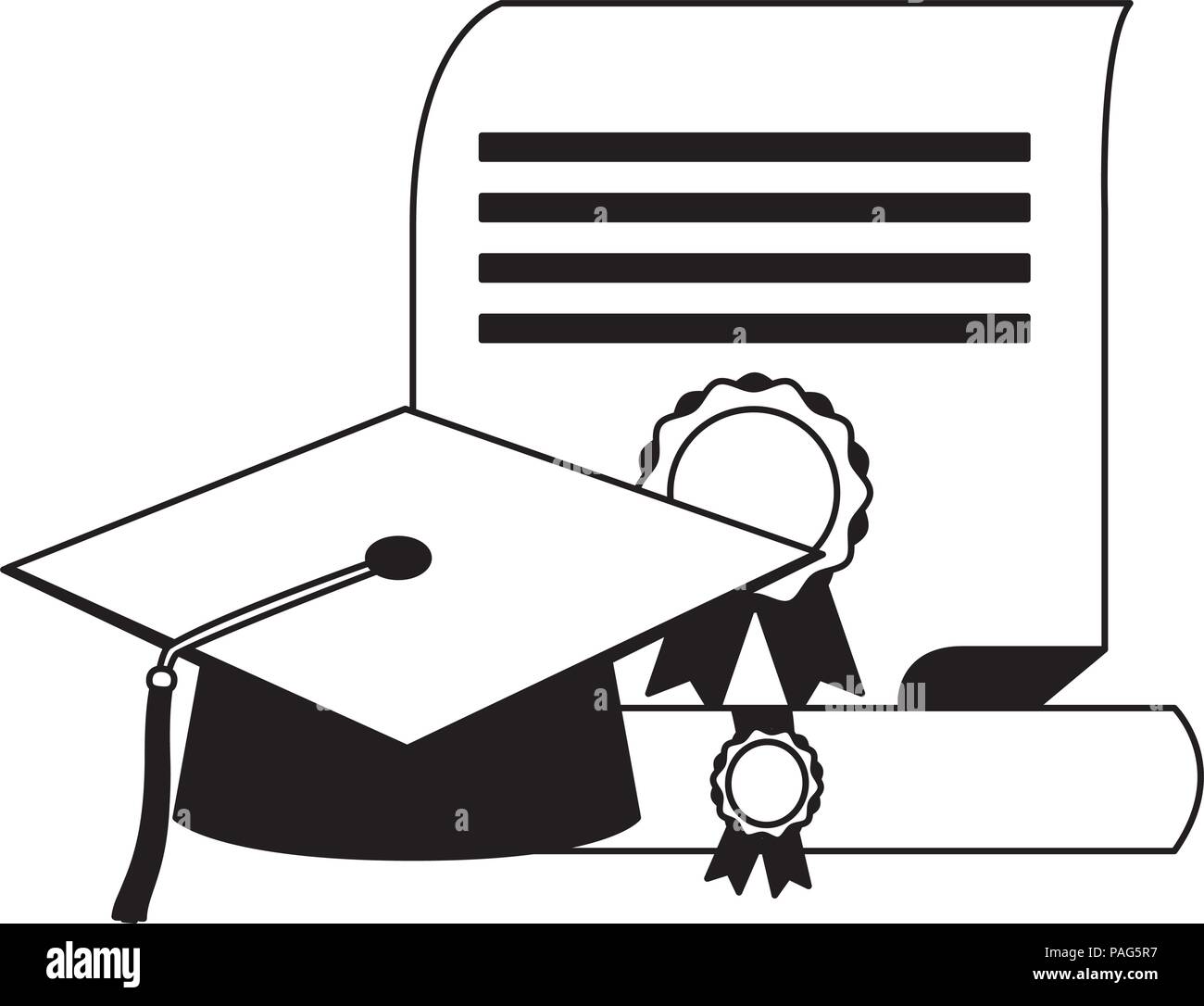 graduation hat book and certificate school Stock Vector Image & Art - Alamy