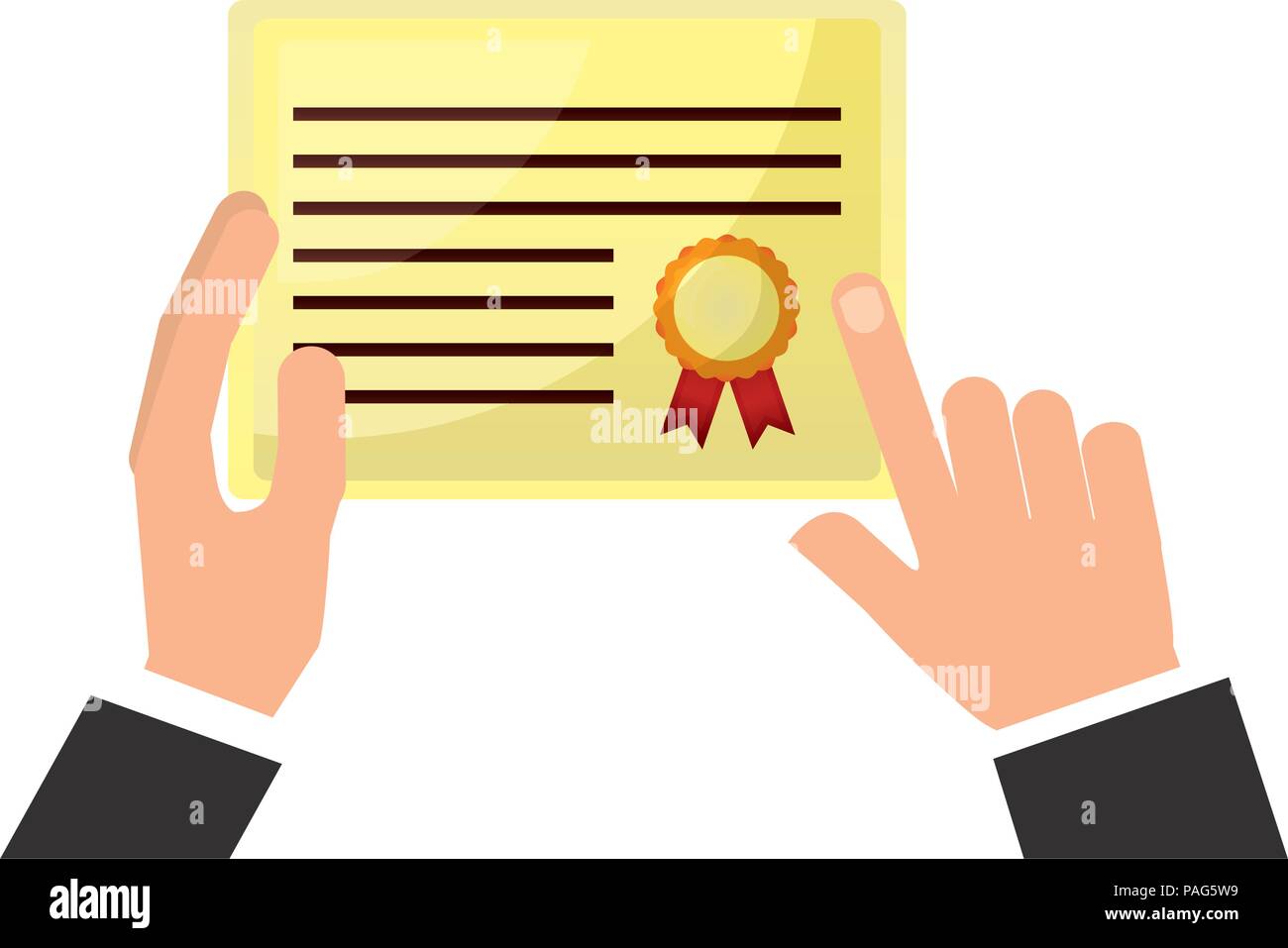 hand with diploma graduation Stock Vector Image & Art - Alamy