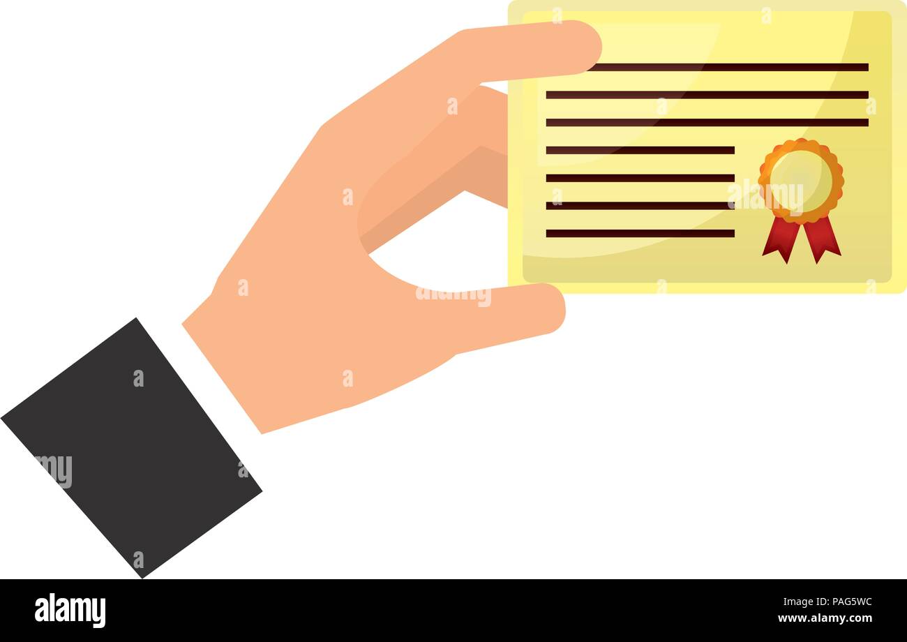 hand with diploma graduation Stock Vector Image & Art - Alamy