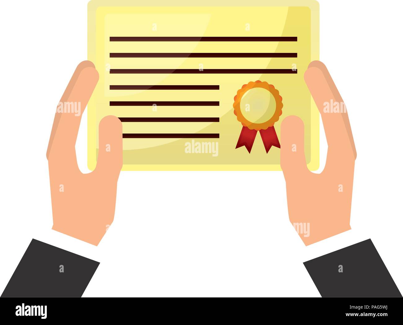 hand with diploma graduation Stock Vector Image & Art - Alamy