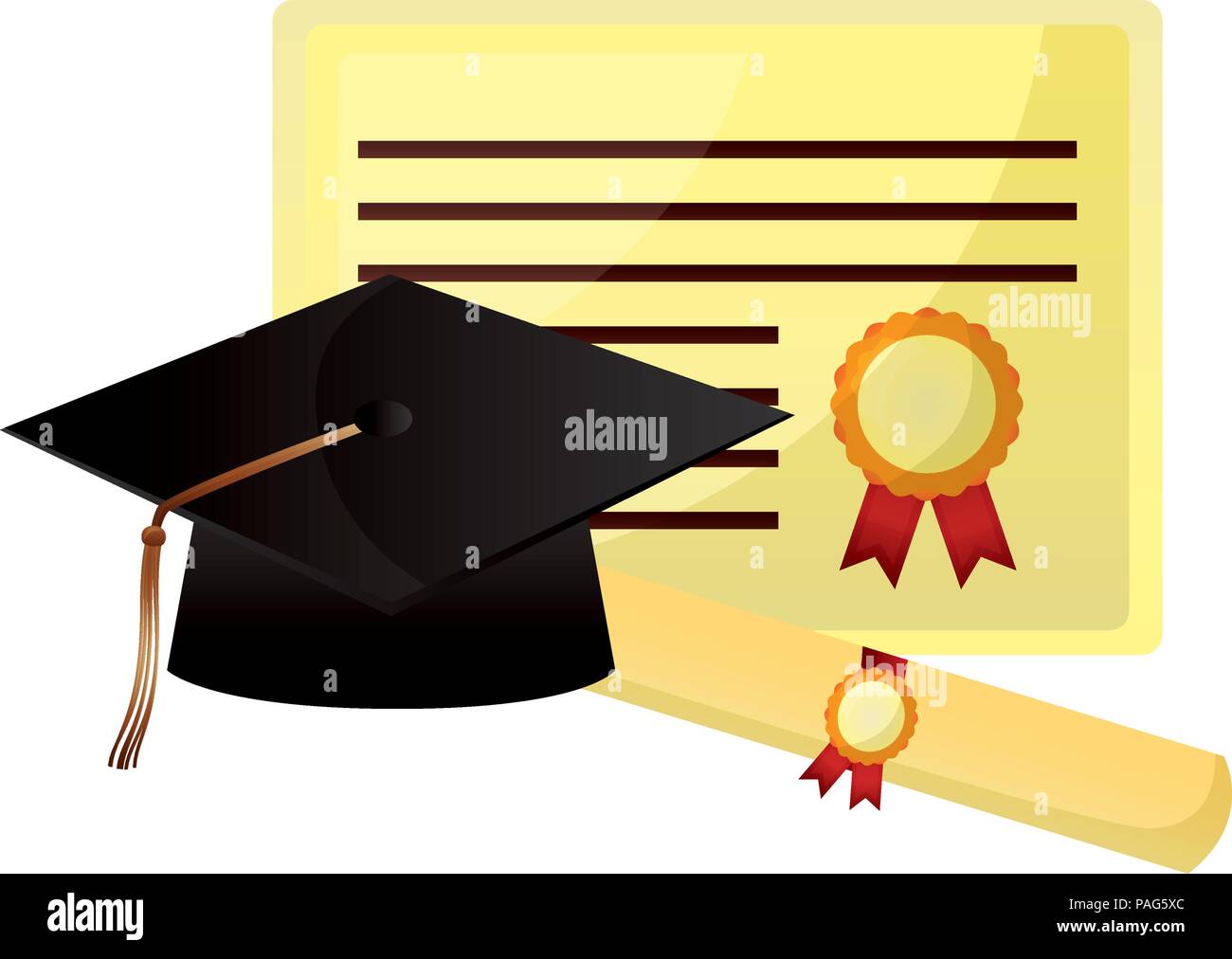 parchment diploma and hat graduation Stock Vector Image & Art - Alamy