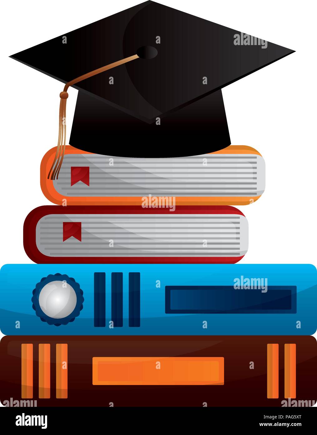 hat graduation with books Stock Vector Image & Art - Alamy