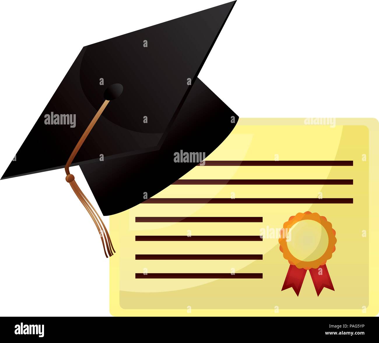 parchment diploma and hat graduation Stock Vector Image & Art - Alamy
