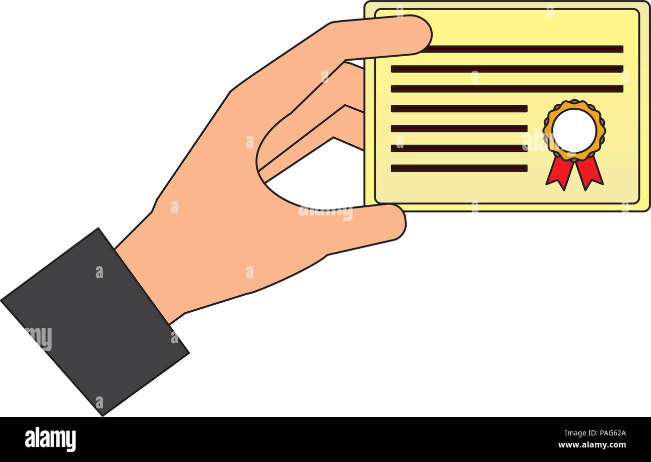 hand with diploma graduation Stock Vector Image & Art - Alamy