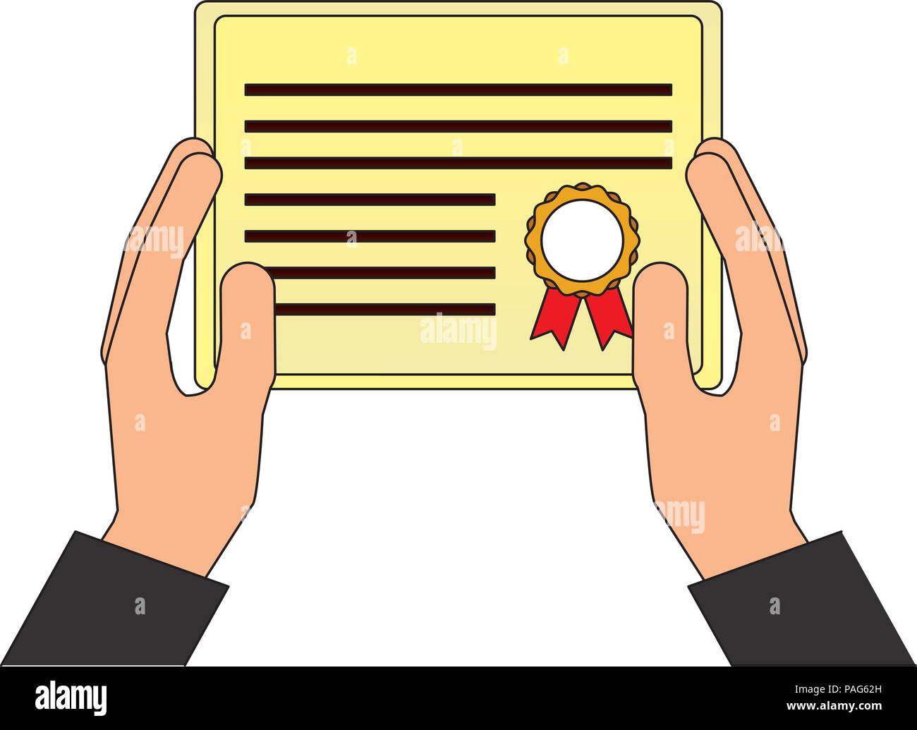 hand with diploma graduation Stock Vector Image & Art - Alamy