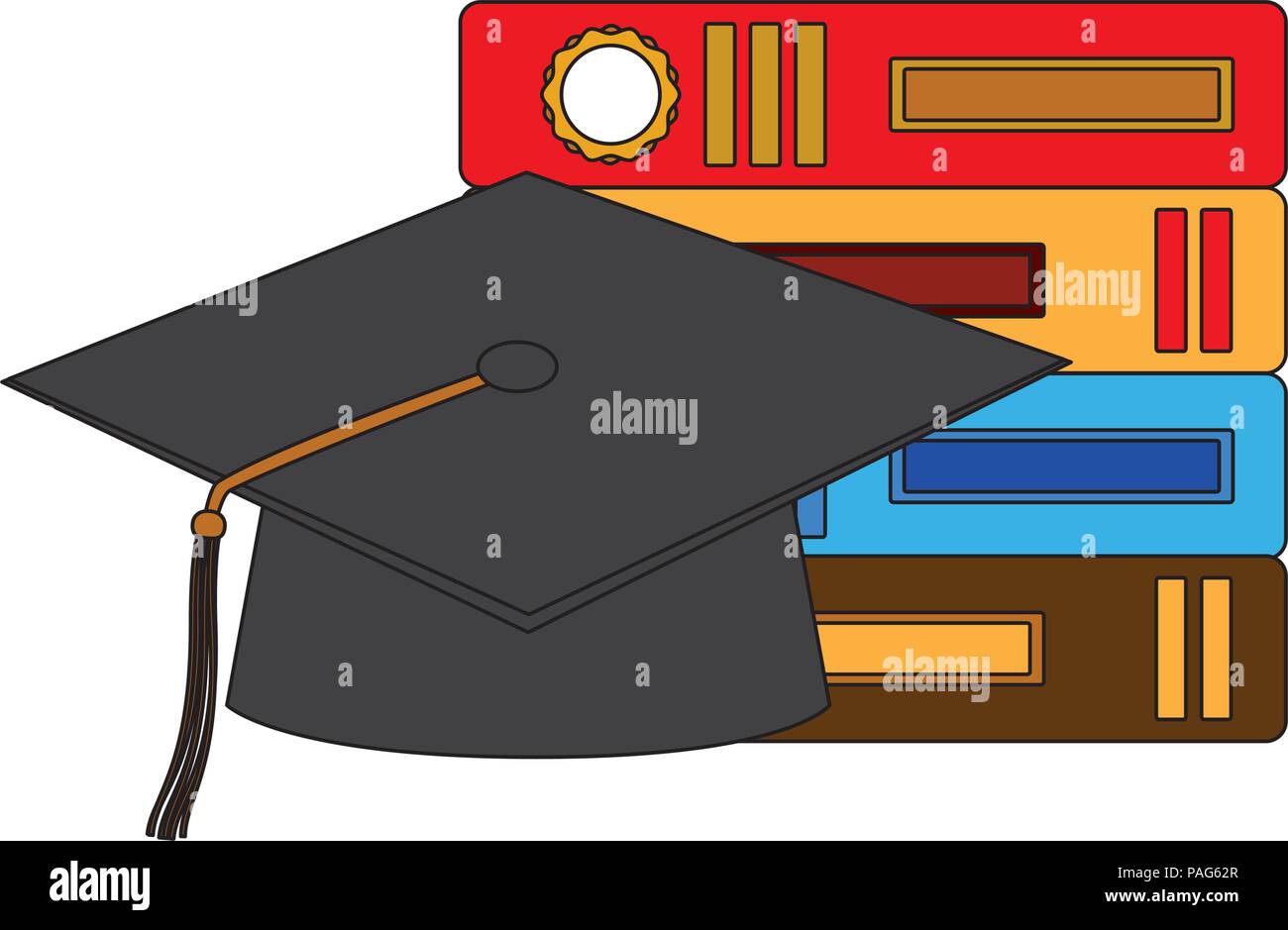 hat graduation with books Stock Vector Image & Art - Alamy