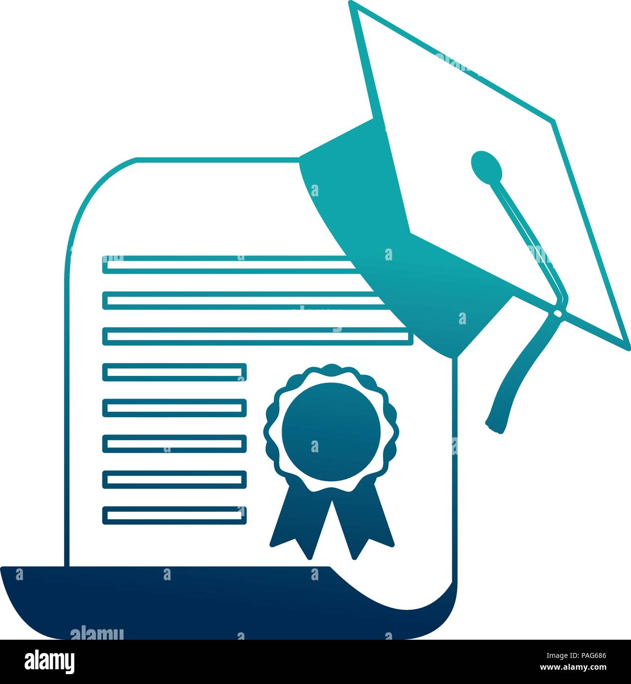 parchment diploma and hat graduation Stock Vector Image & Art - Alamy