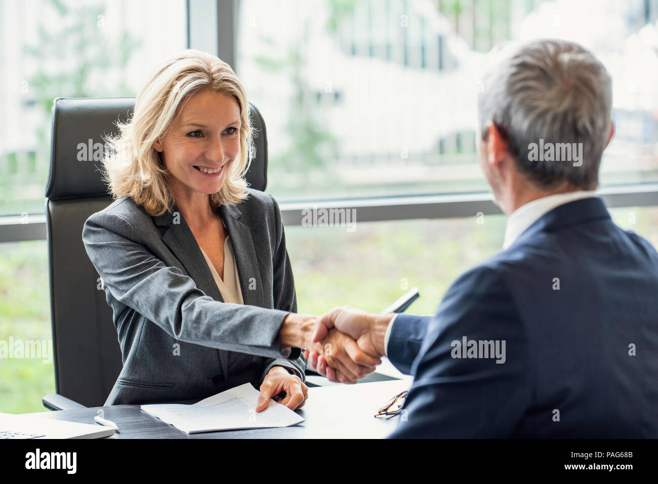 Businesspeople partners shaking hands handshake hi-res stock ...