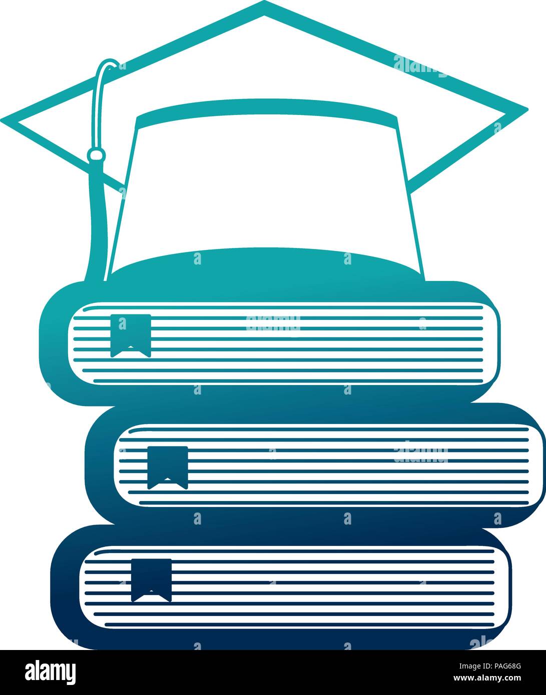 hat graduation with books Stock Vector Image & Art - Alamy