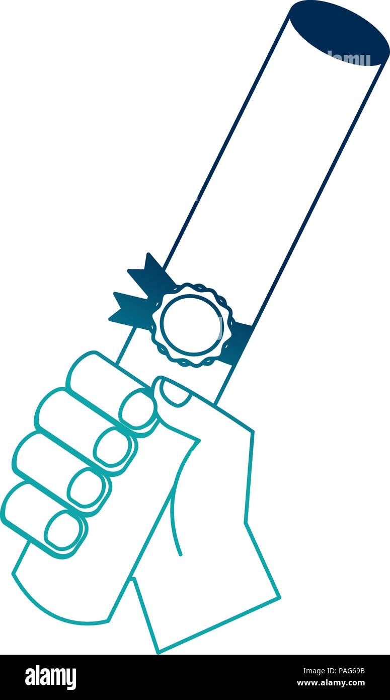 hand with diploma graduation Stock Vector Image & Art - Alamy