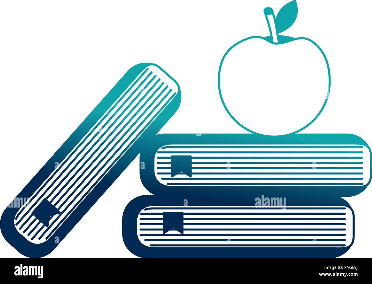 library books with apple Stock Vector Image & Art - Alamy