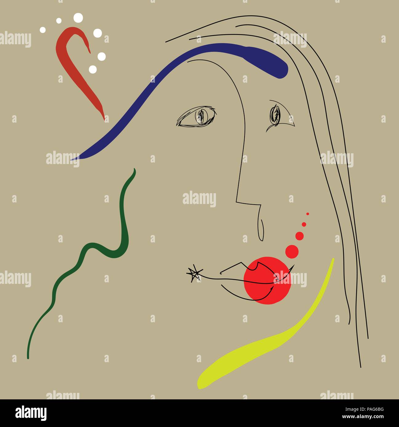 Surreal, woman, face, artwork Stock Vector Images - Alamy