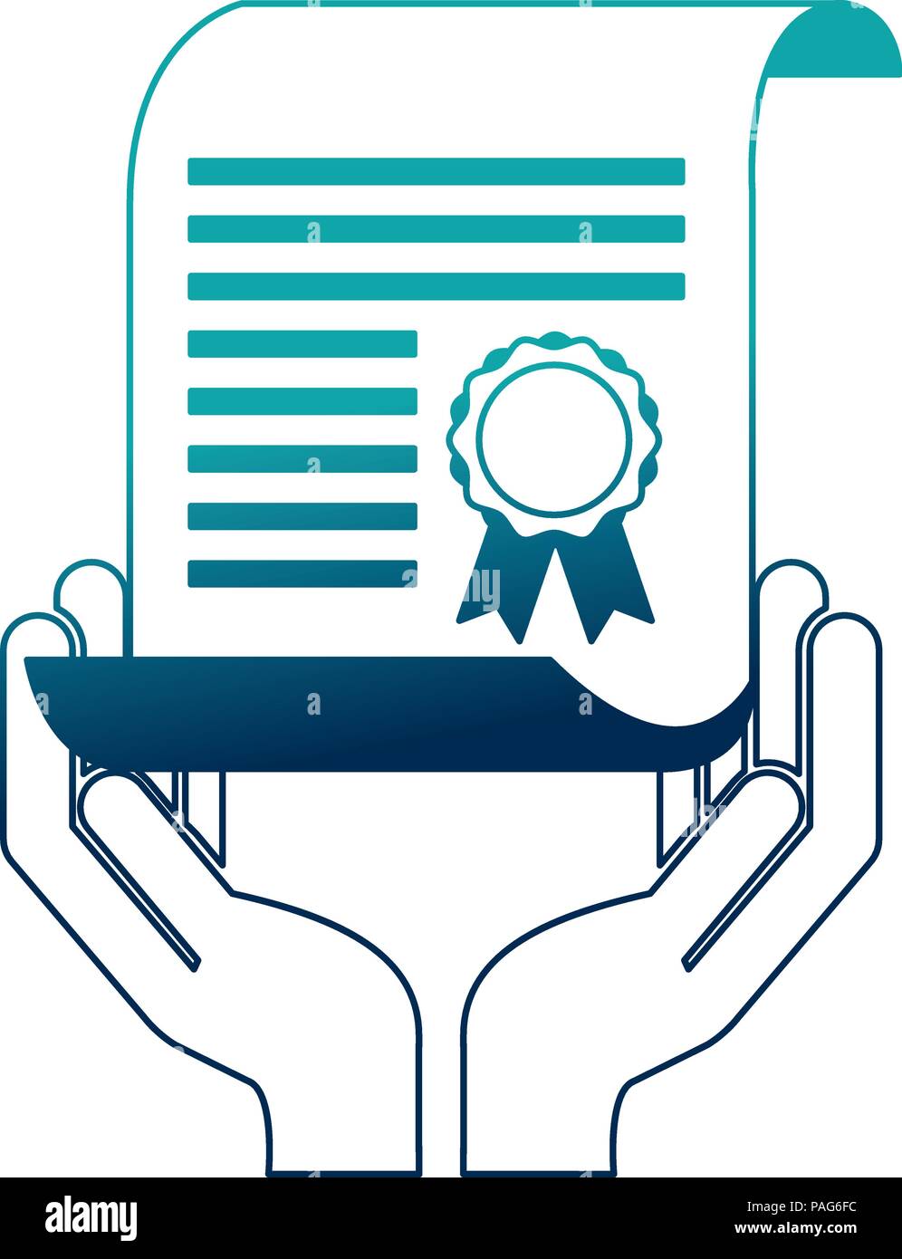 hand with diploma graduation Stock Vector Image & Art - Alamy