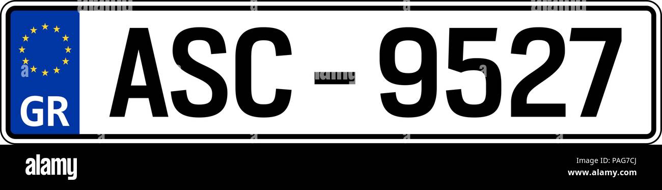 Greece car plate. Vehicle registration number Stock Vector Image & Art ...