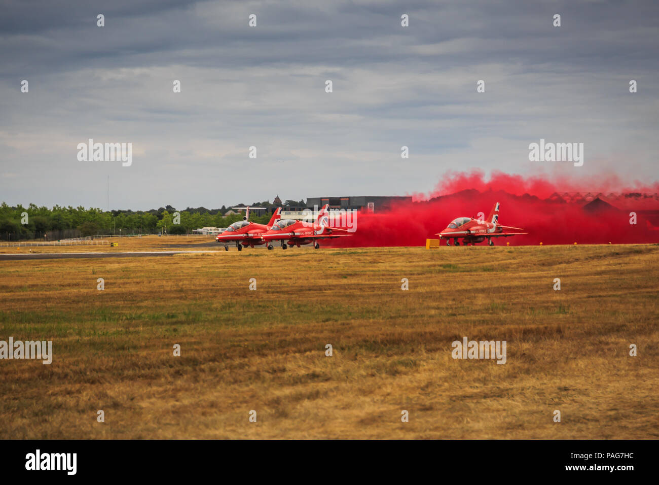 The Royal Air Force (RAF) 100th anniversary Red Arrows aerobatic ...