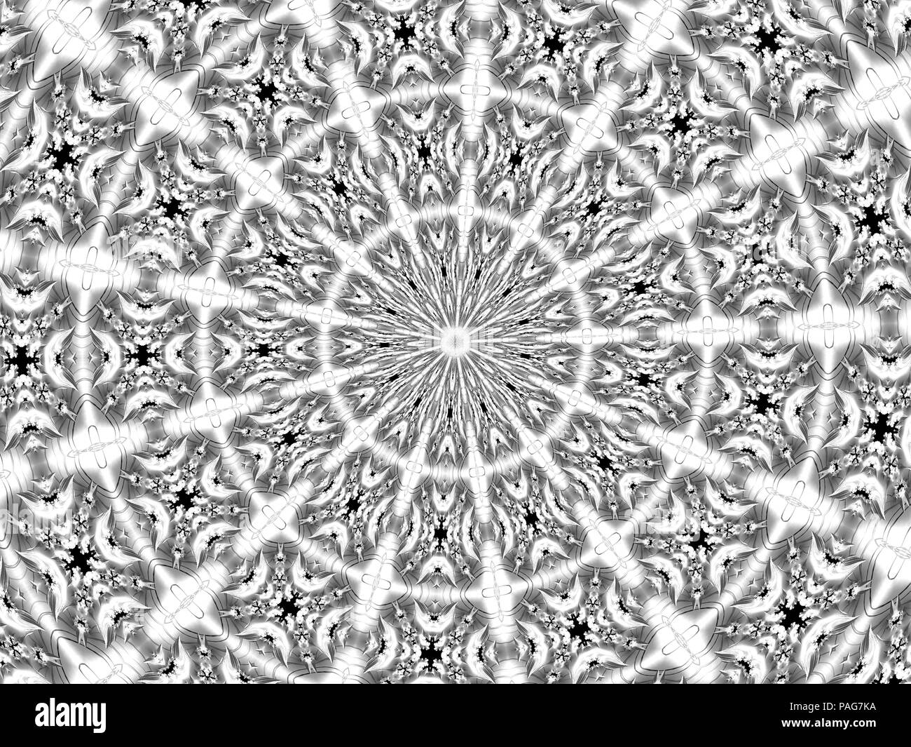 Black and White Snowflake Pattern Stock Photo - Alamy