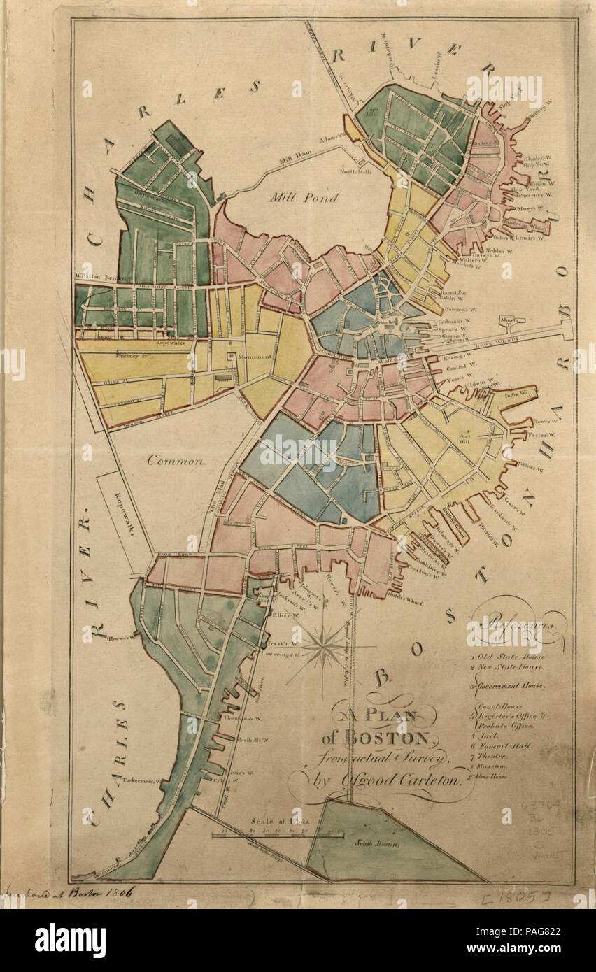 A plan of Boston - from actual survey Stock Photo - Alamy