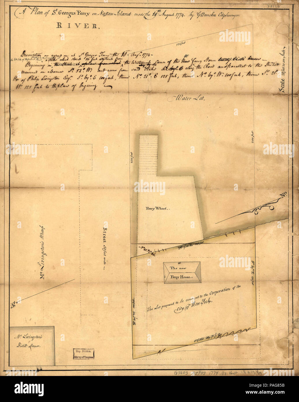 A plan of St. Georges Ferry on Nassau-Island made the 10th August 1774 ...