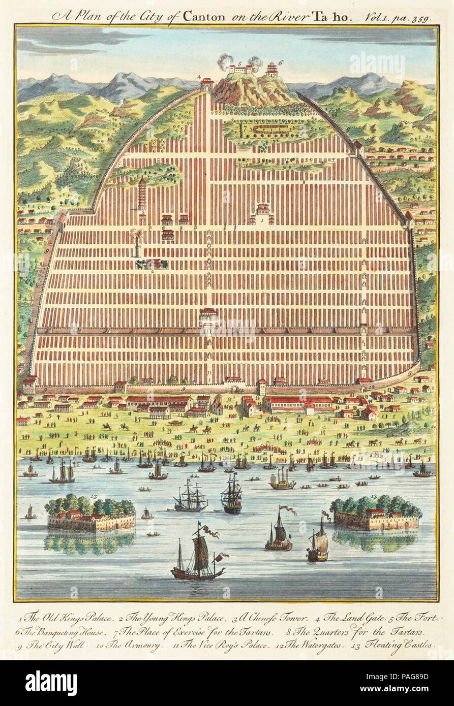 A Plan of the City of Canton on the River Ta Ho (1744 Stock Photo - Alamy