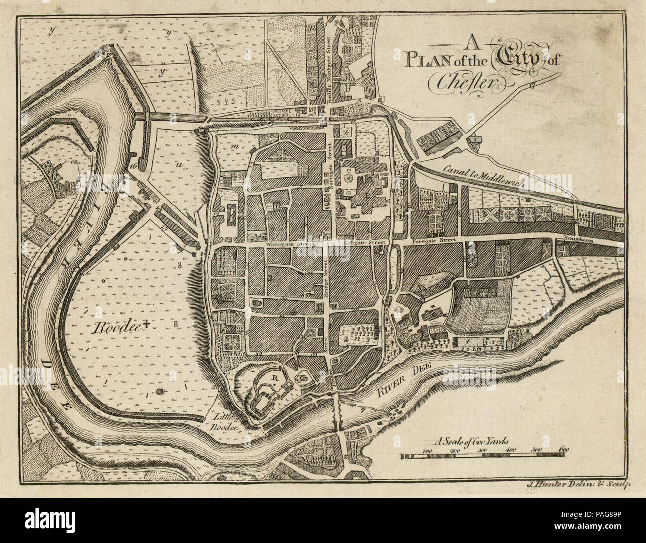 A plan of the city of Chester Stock Photo - Alamy