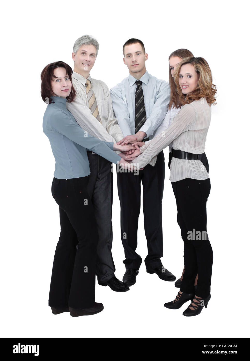 Successful business team bonding and working together Stock Photo - Alamy