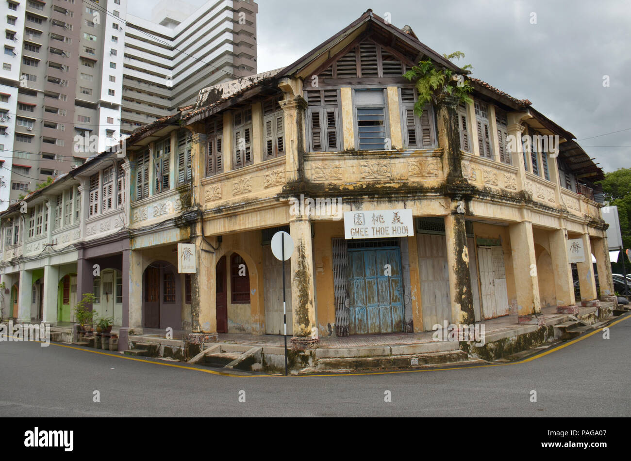 Old and poorly maintained buildings in Georgetown on the island of ...