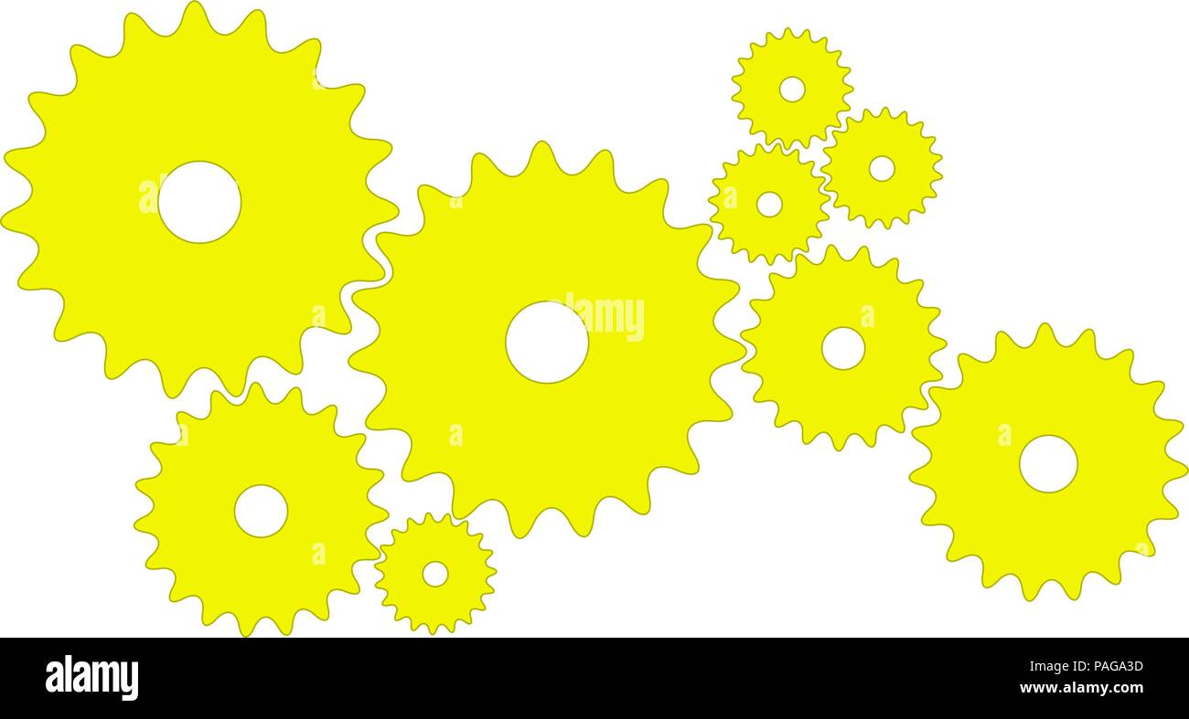 Gears in yellow design on white background Stock Vector Image & Art - Alamy