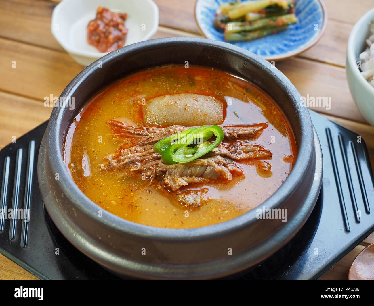 Korean food Goat soup Stock Photo - Alamy