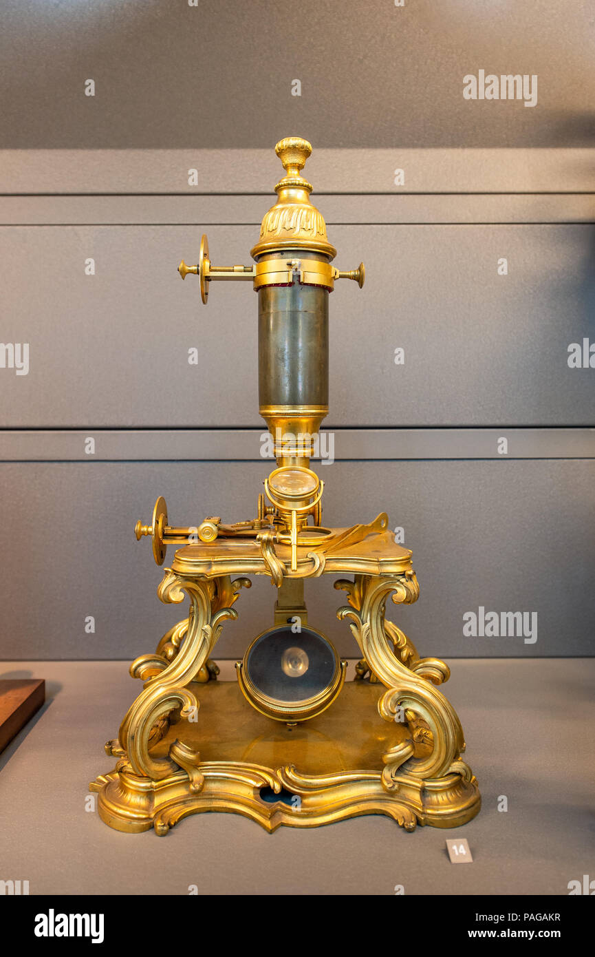 Compund microscope, circa 1751 Stock Photo - Alamy