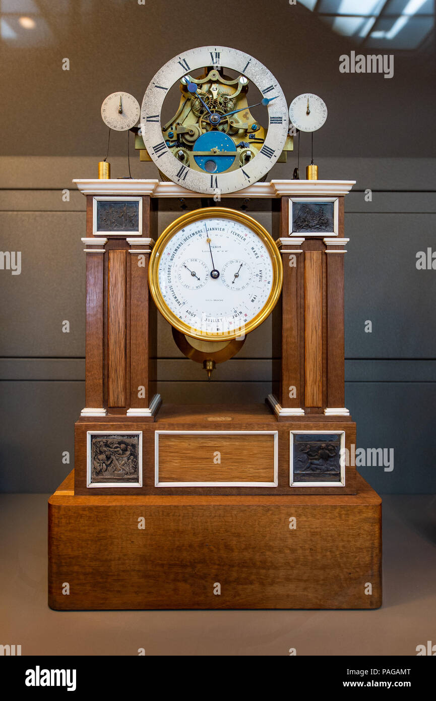 Calender clock, featuring several inventions by the creator, Achille ...