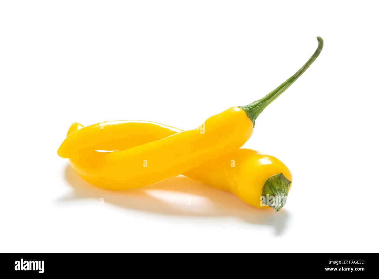 Yellow Chilli Pepper isolated on white background Stock Photo - Alamy