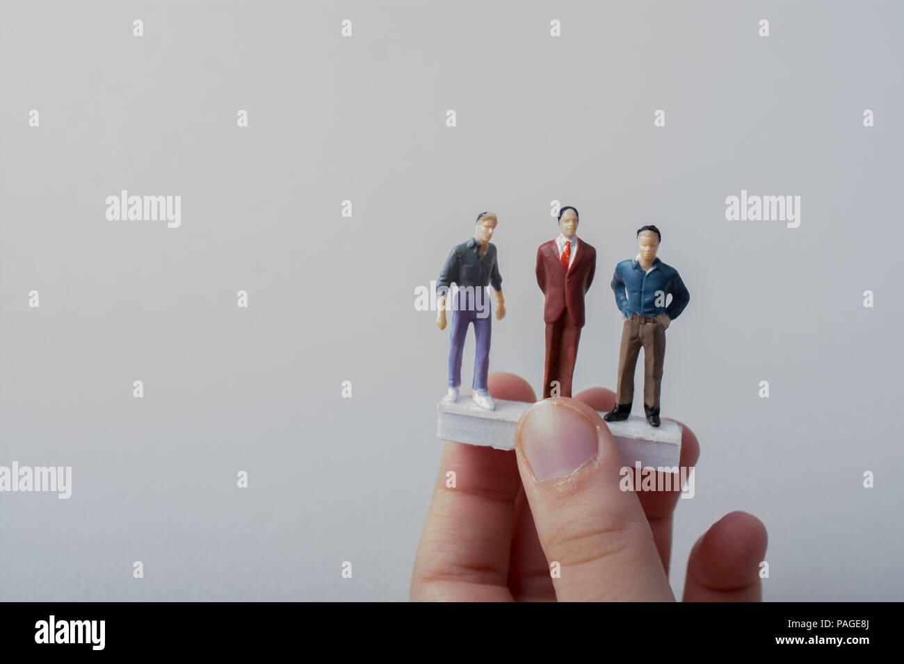 Tiny figurine of man miniature model in view Stock Photo - Alamy