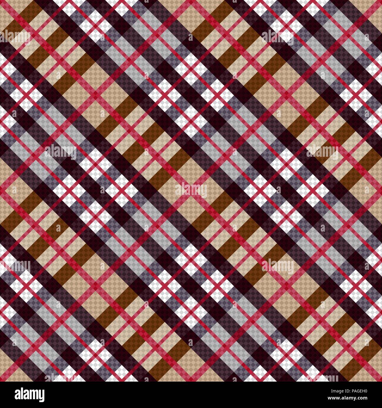 Seamless diagonal pattern with red, magenta, brown and grey lines on ...