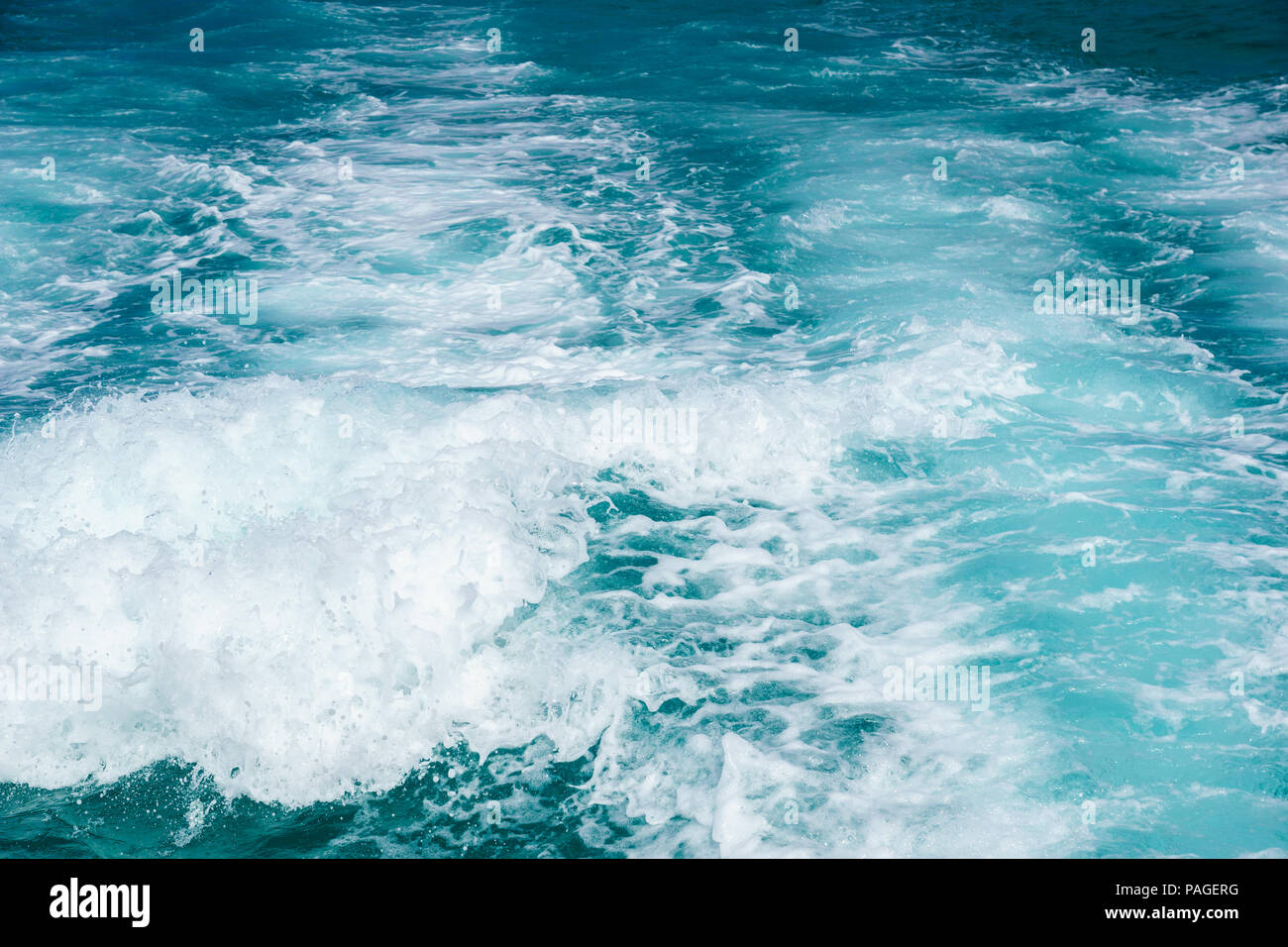 Sea wake behind large ship Stock Photo - Alamy